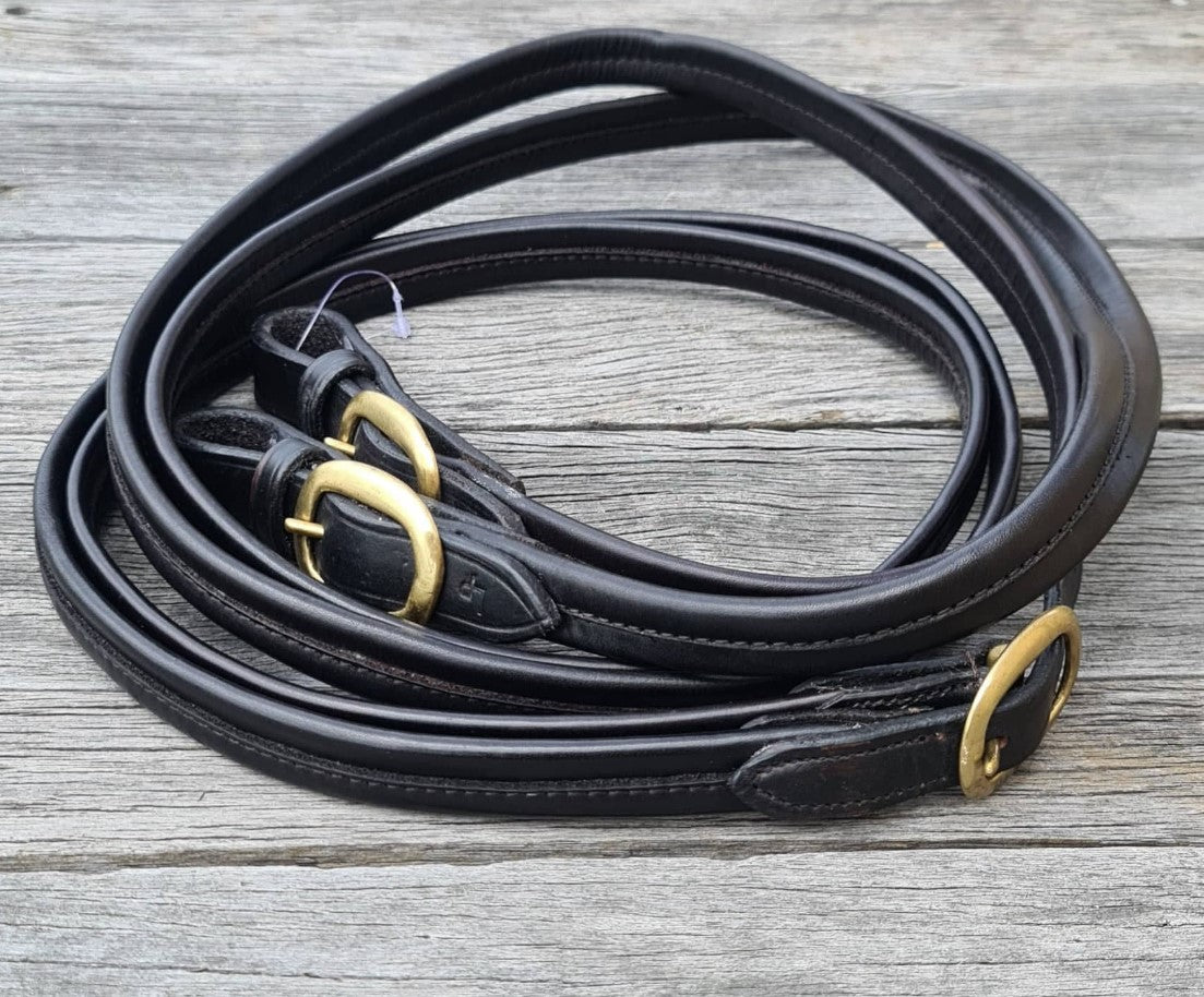 TOPRAIL JOINED SOFT FOLDED LEATHER SHOW REINS – Saddleworld NT