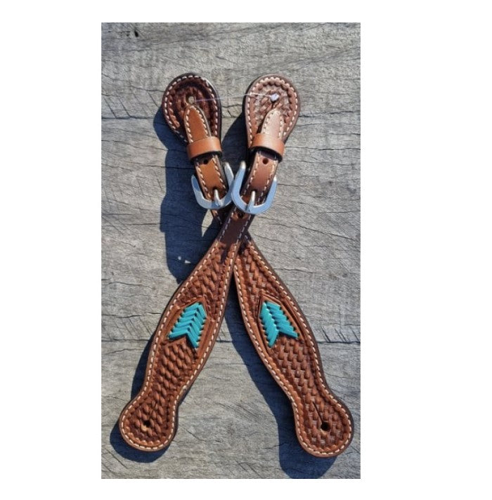 TOPRAIL LEATHER SPUR STRAPS WITH TOOLING & TQ WEAVING – Saddleworld NT